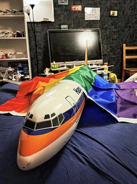Una joven dice estar enamorada de un avión