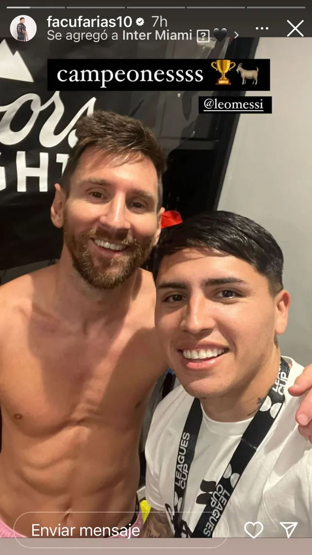 Los festejos íntimos de Facundo Farías, con su familia y Leo Messi